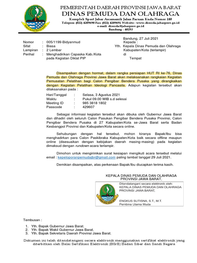 Surat Undangan (Dispora Kab Kota) - Sign - Sign - Sign | PDF