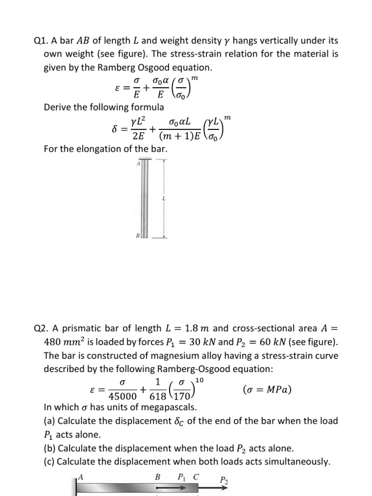 Analysis of Structural Components Under Tensile Loading Using Stress-Strain Relationships | PDF ...