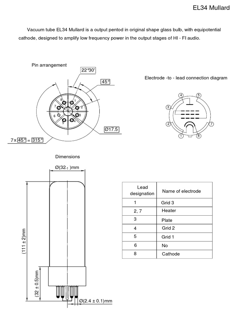 El34 Mullard | PDF | Vacuum Tube | Amplifier