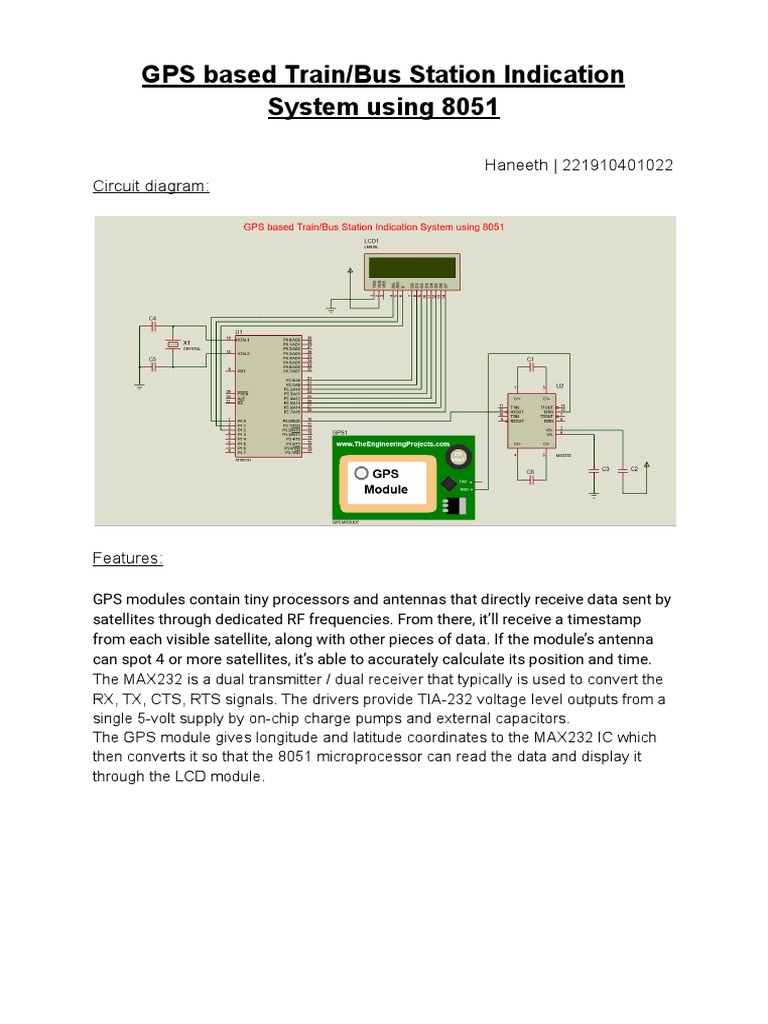 GPS Based Train - Bus Station Indication System Using 8051 - 22 | PDF ...