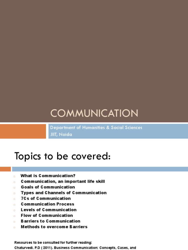 Lecture 2 - ENGLISH - Communication | PDF | Communication | Human ...