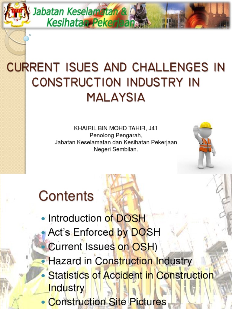 1 DOSH - Current Issues On OSH in Construction | PDF