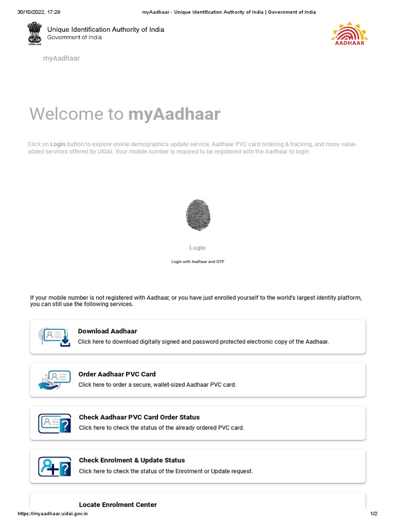 Myaadhaar - Unique Identification Authority of India - Government of ...