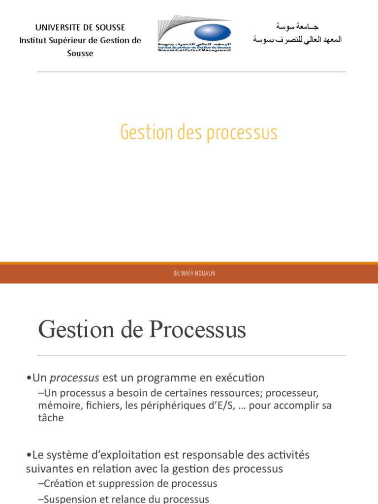 Systemes Dexploitation Chapitre2 Gestion Processus | PDF ...