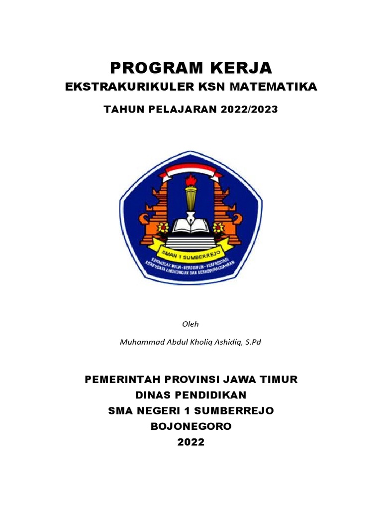 Program Kerja KSN Matamatika 2022 | PDF