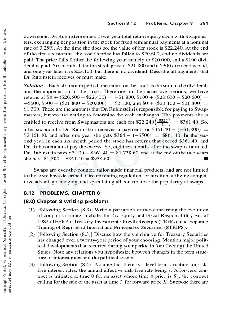 Kellison Exercises Chapter 9 IR Sensitivity | PDF | Futures Contract | Arbitrage