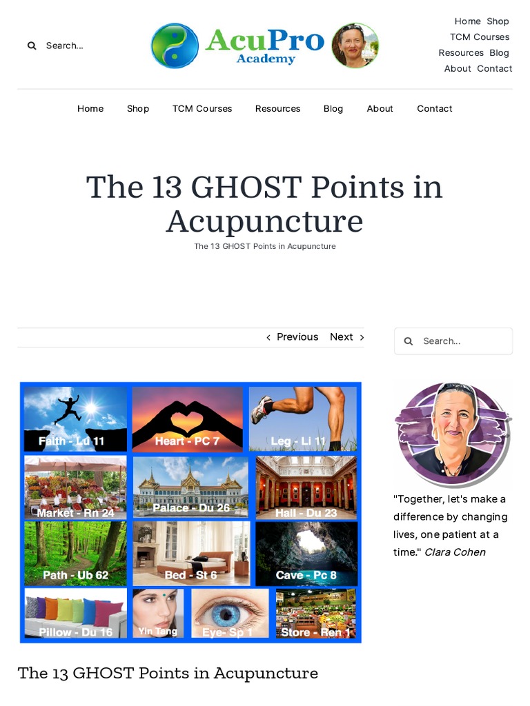 The 13 GHOST Points in Acupuncture - AcuPro Academy - Acupuncture ...