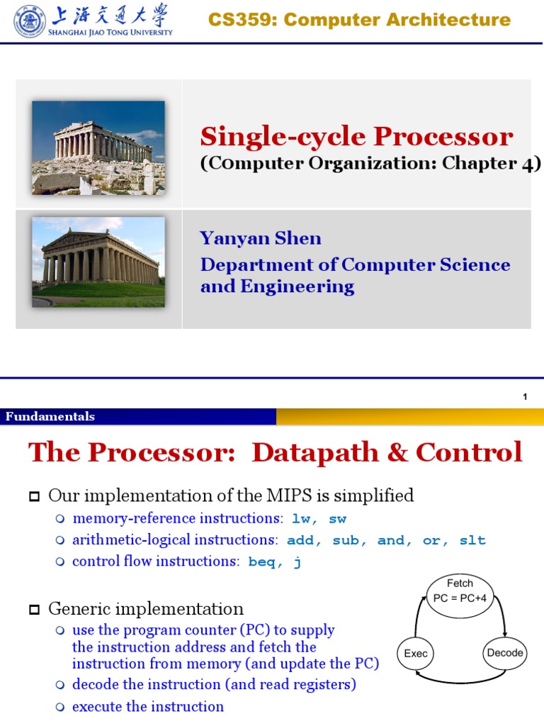 3 - Processor (Single Cycle) | PDF | Central Processing Unit | Input/Output
