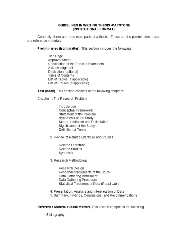 Guidelines in Writing Thesis 2020-BSCS | PDF | Hypothesis | Citation