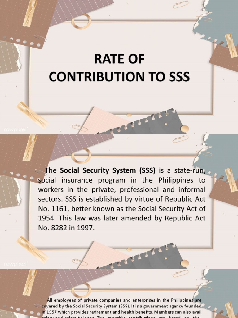 Rate of Contribution To SSS | PDF | Government Finances | Economies
