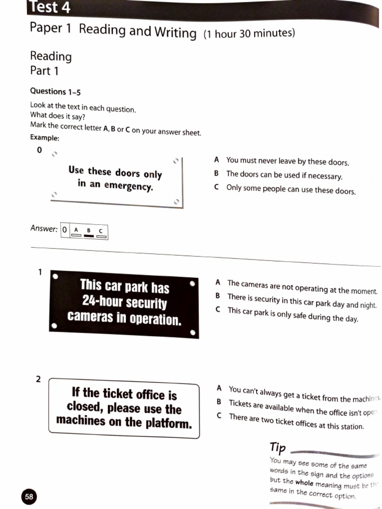 Engleza Cambridge Test | PDF | Question | Body Language