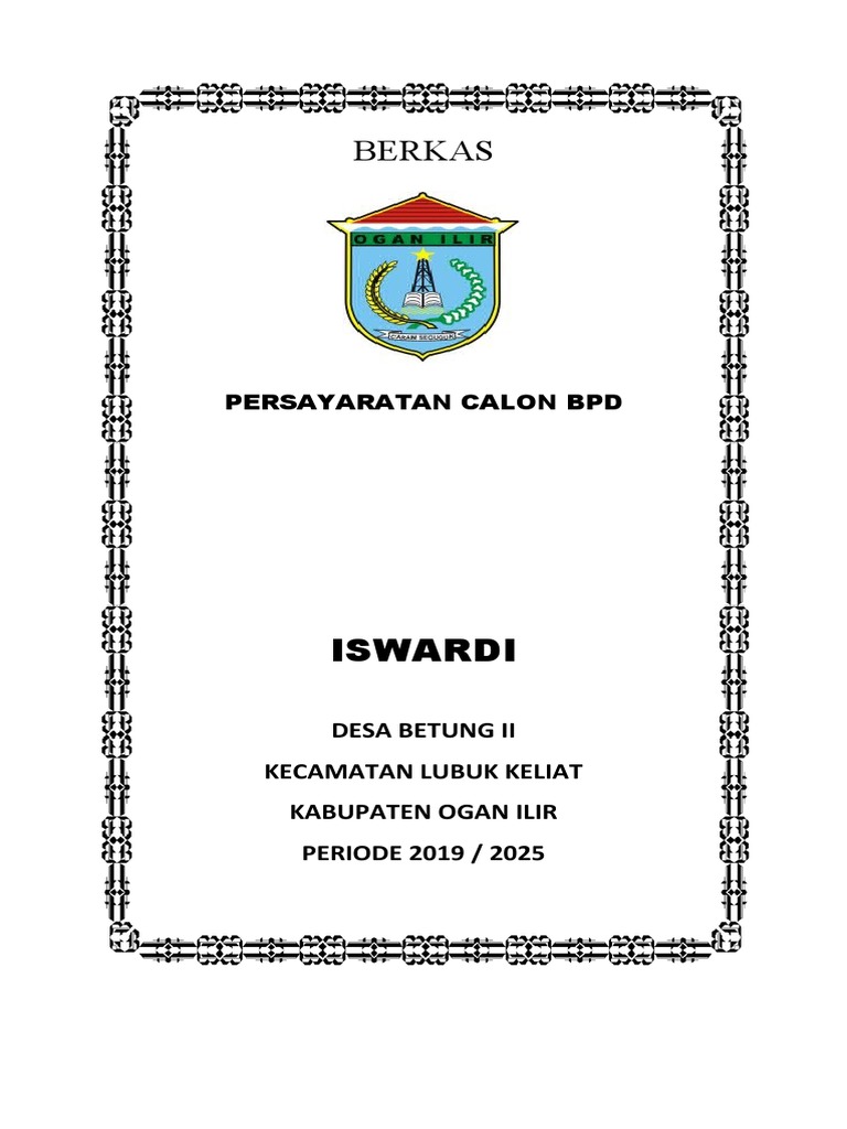 Berkas Calon BPD BTG 2 Kak War | PDF