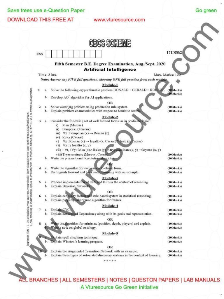 Artificial Intelligence Question Bank 2021 | PDF | Artificial ...