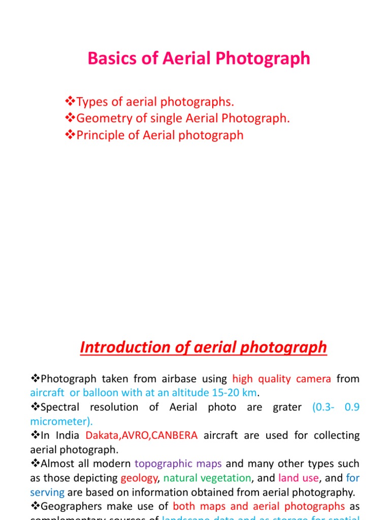 5th Sem SEC3T Aerial Photograph (Types, Geometry and Principle) Goutam ...