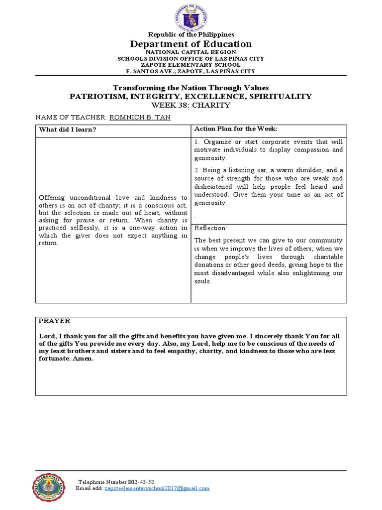 Charity Week: Acts of Kindness | PDF | Generosity | Virtue