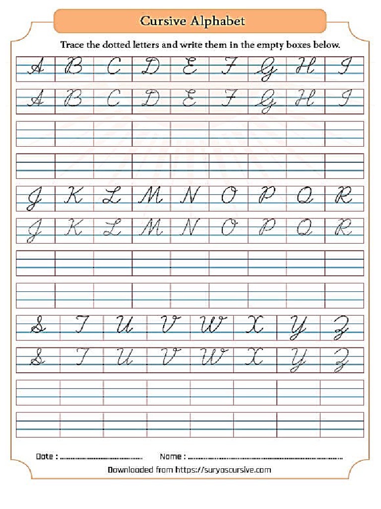 Cursive Writing Uppercase | PDF