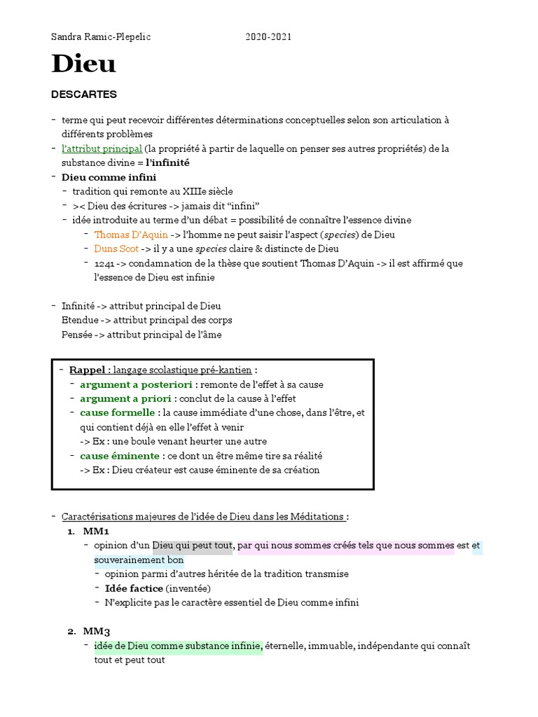 Infinité Divine et Preuves de Dieu chez Descartes | PDF | Dieu | Infini
