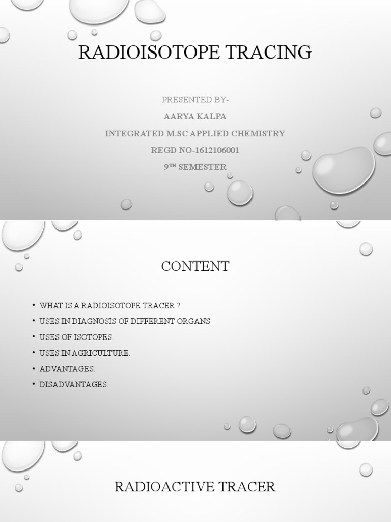 Presentation 1 | PDF | Radioactive Tracer | Radionuclide