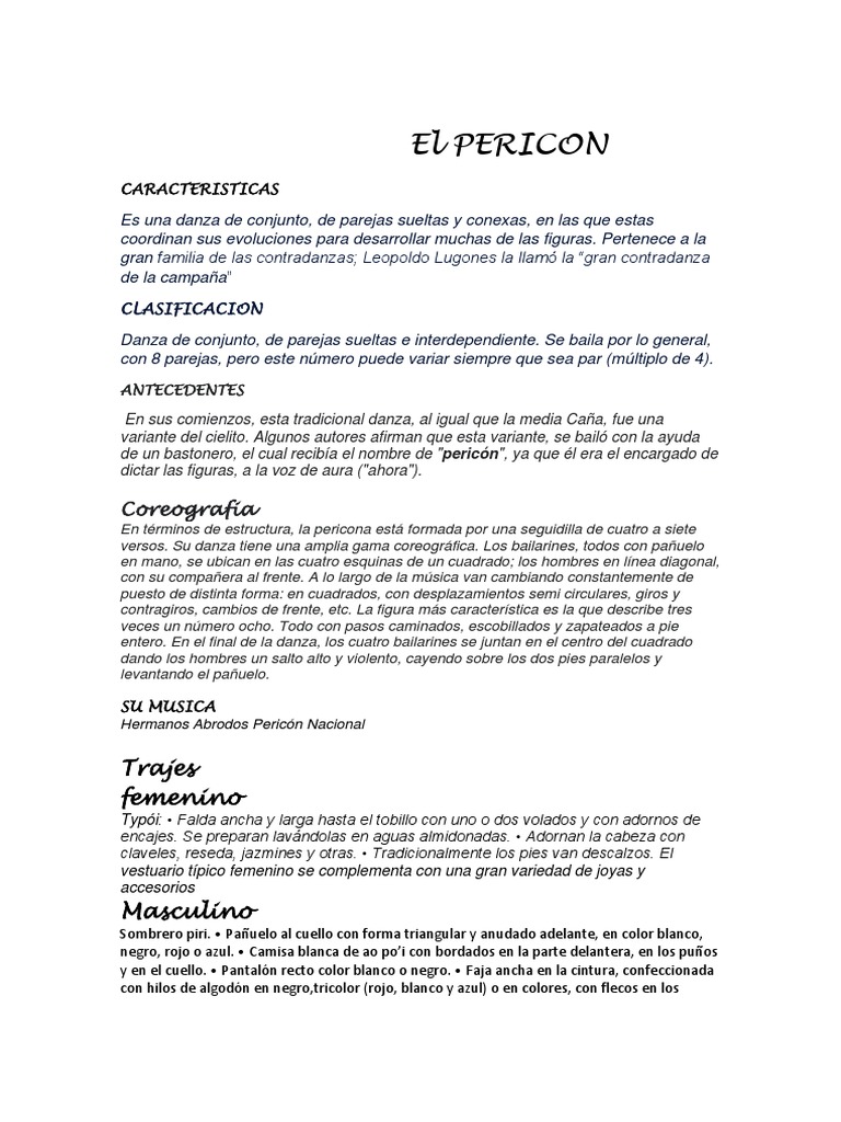 El PERICON OFICIAL | PDF | Bailes | Ropa