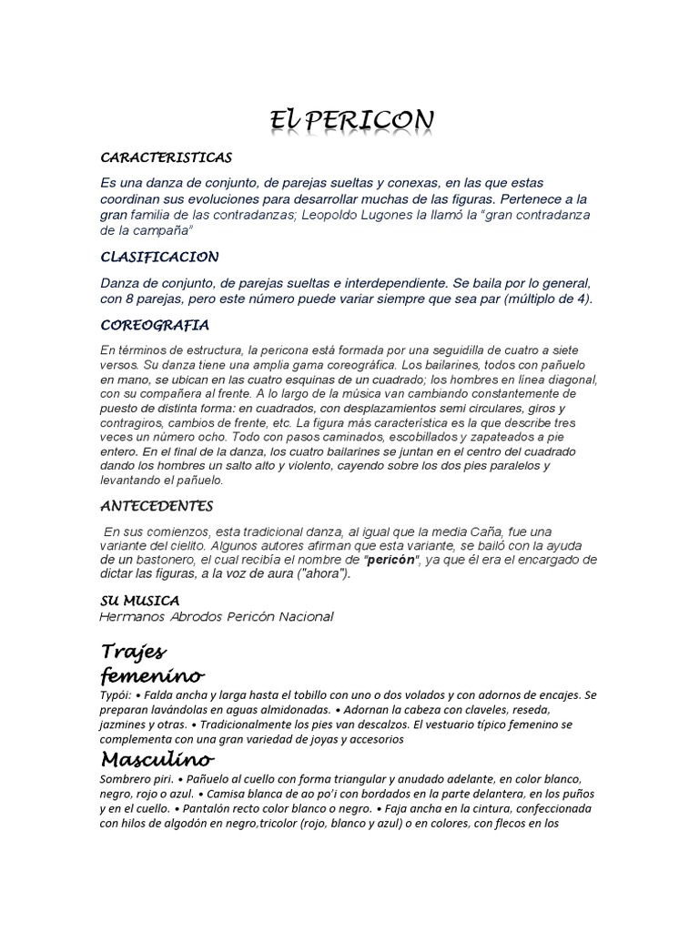El PERICON Original Editado | PDF | Bailes | Ropa