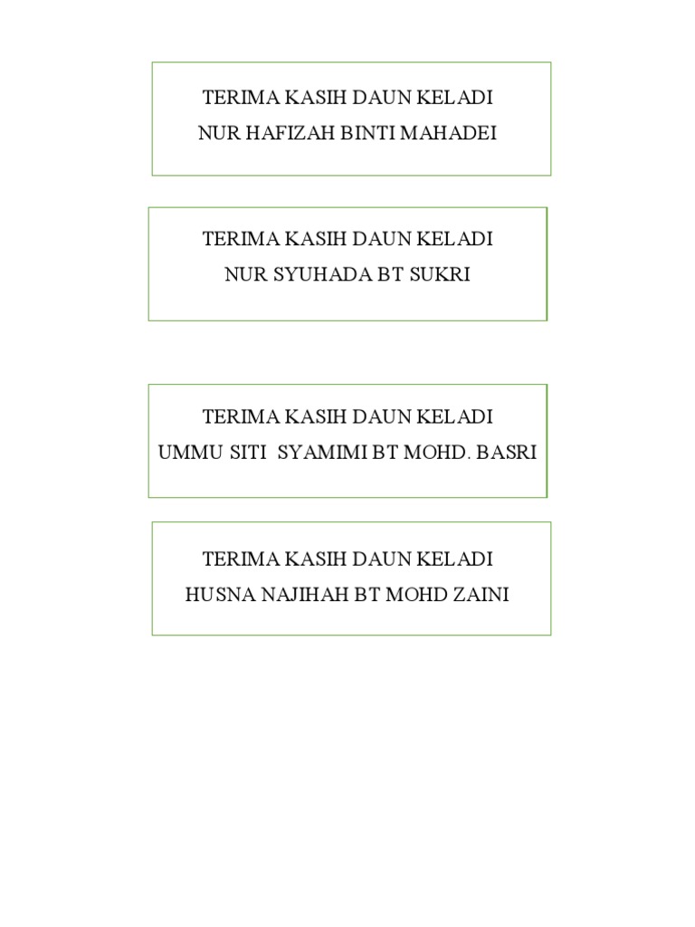 Terima Kasih Daun Keladi | PDF
