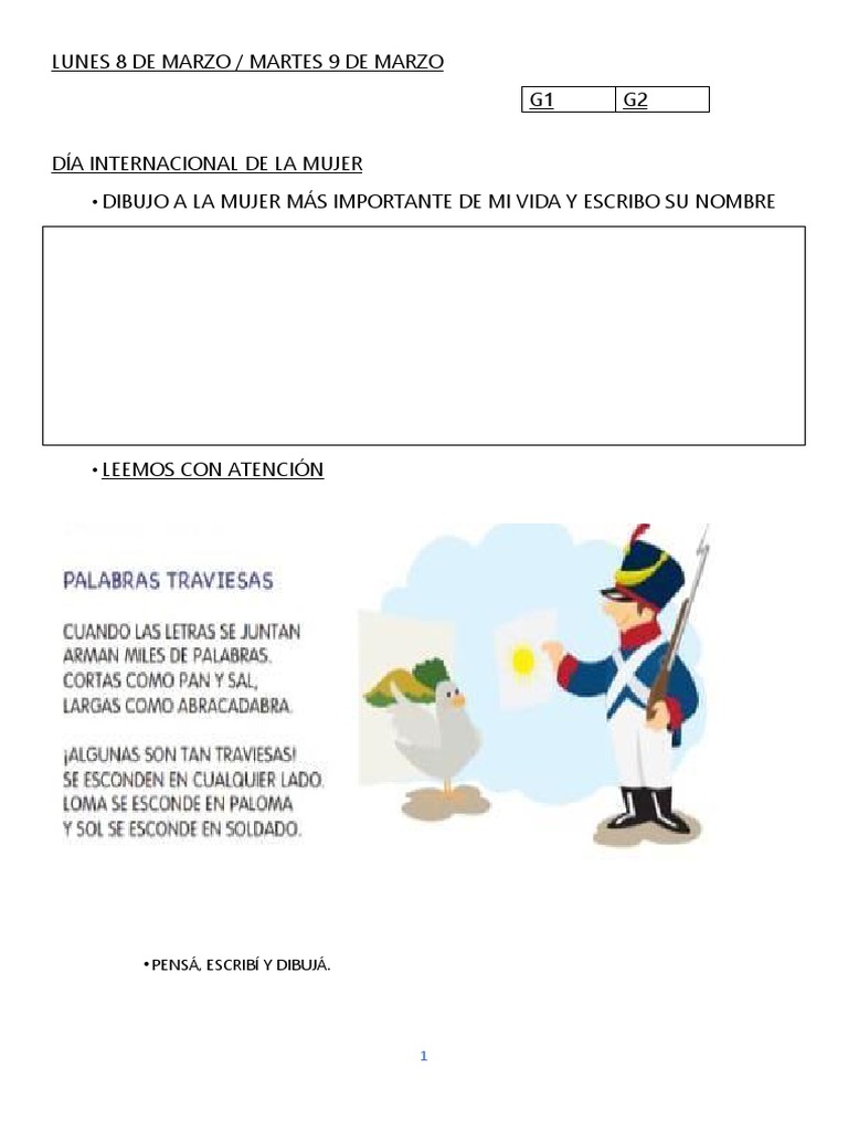 Actividades Escolares de Marzo | PDF