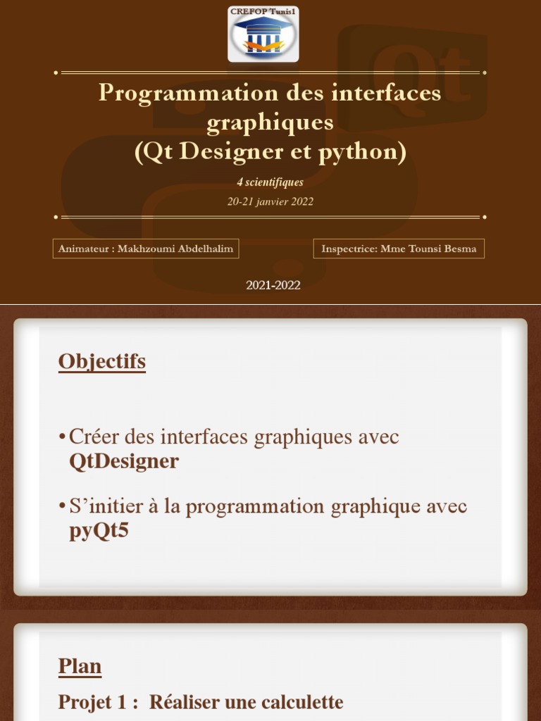 Interfaces graphiques avec Qt Designer | PDF | Multiplication | Python ...