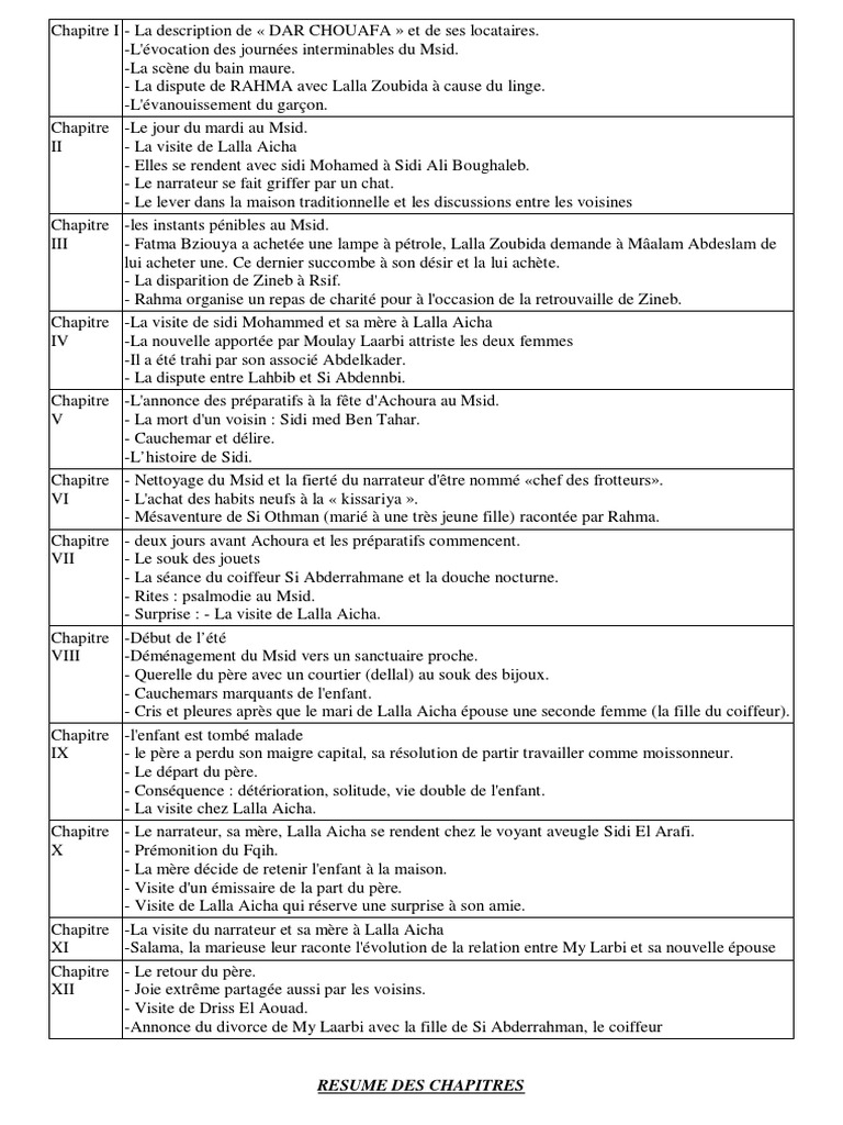 Résumé des chapitres de La Boîte à merveilles | PDF | Mystère, thriller ...