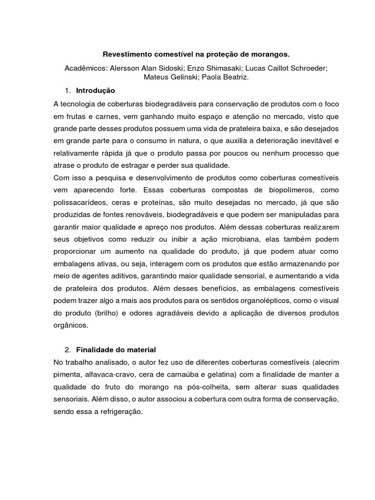 Atividade TPA | PDF | Embalagem e rotulagem | Pós-colheita