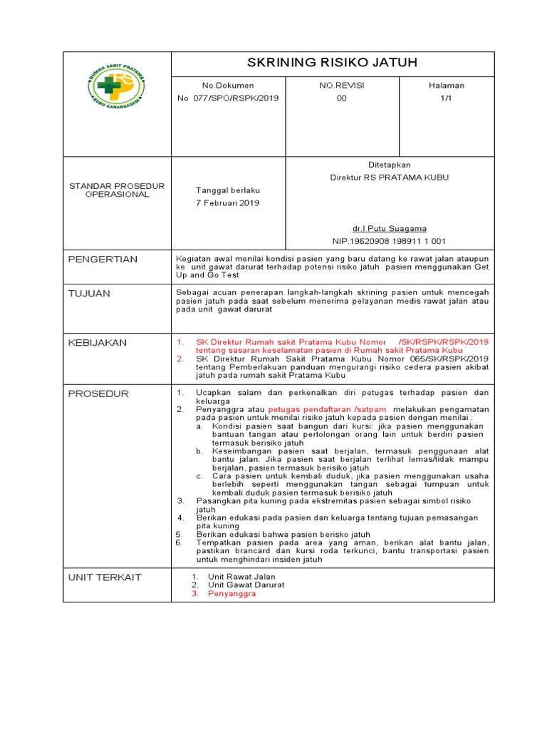 077 Skrining Risiko Jatuh | PDF