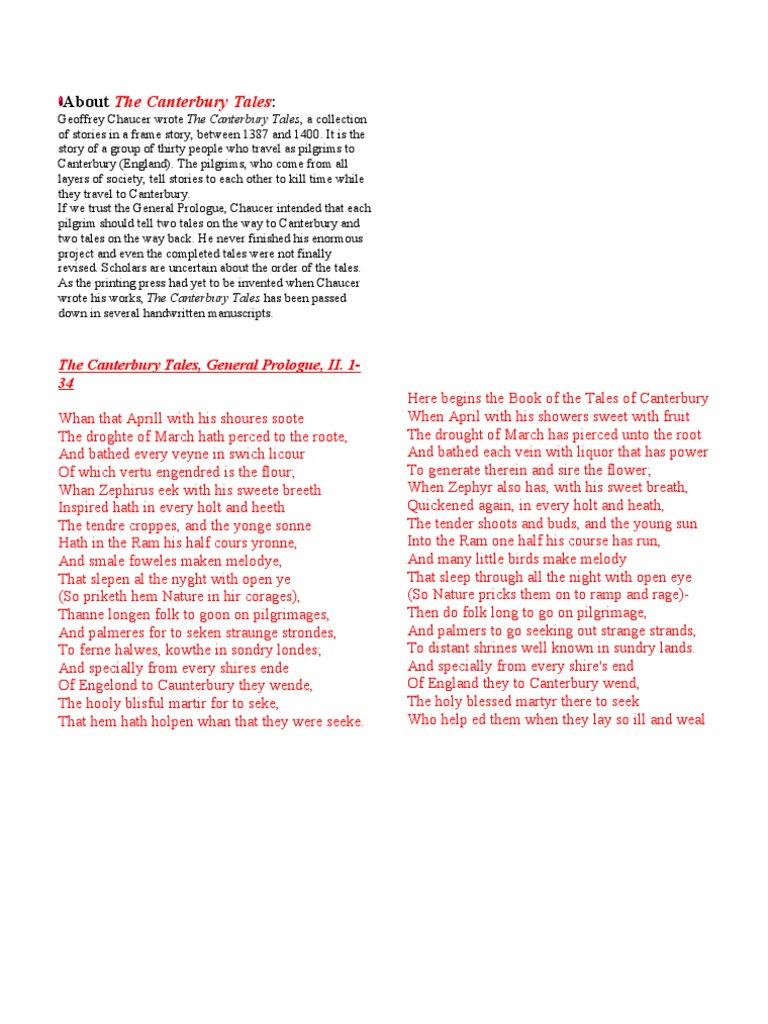 Pilgrimage in The Canterbury Tales | PDF | History | Poetry