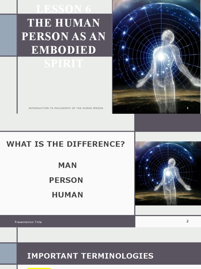 Lesson 6 The Human Person As An Embodied Spirit | PDF | Soul | Self