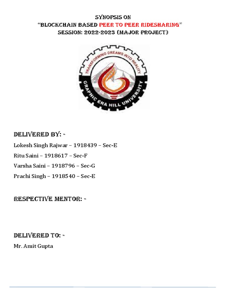 BlockChain Major Project | PDF | Peer To Peer | Computer Engineering