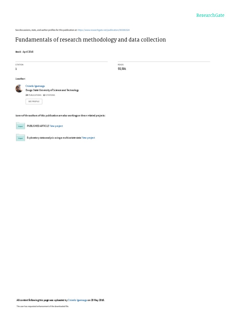 Fundamentalsof Research Methodologyand Data Collection | PDF ...