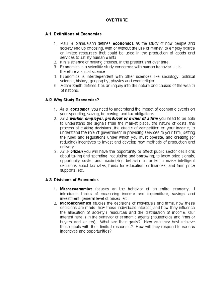 Understanding Economics: Key Concepts | PDF | Economics | Resource