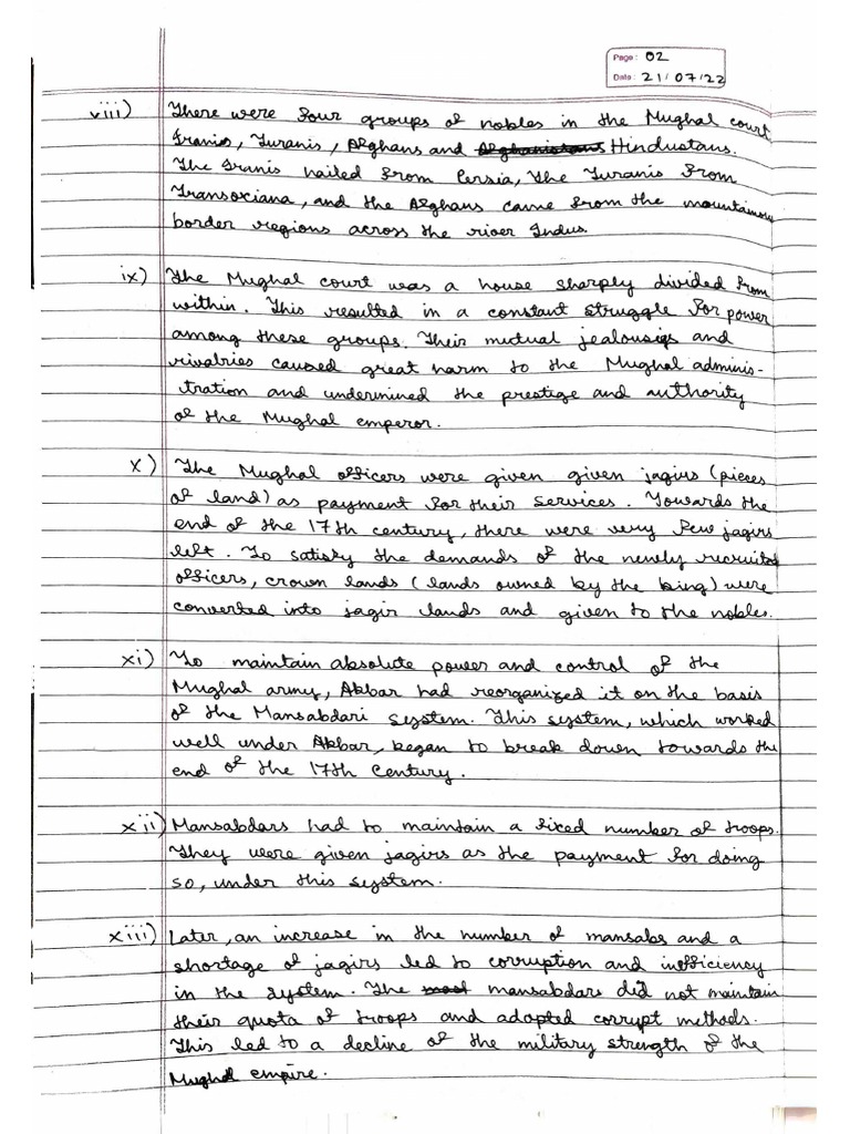 Decline of The Mughal Empire. Class Notes. | PDF Decline of The Mughal Empire. Class Notes. | PDF