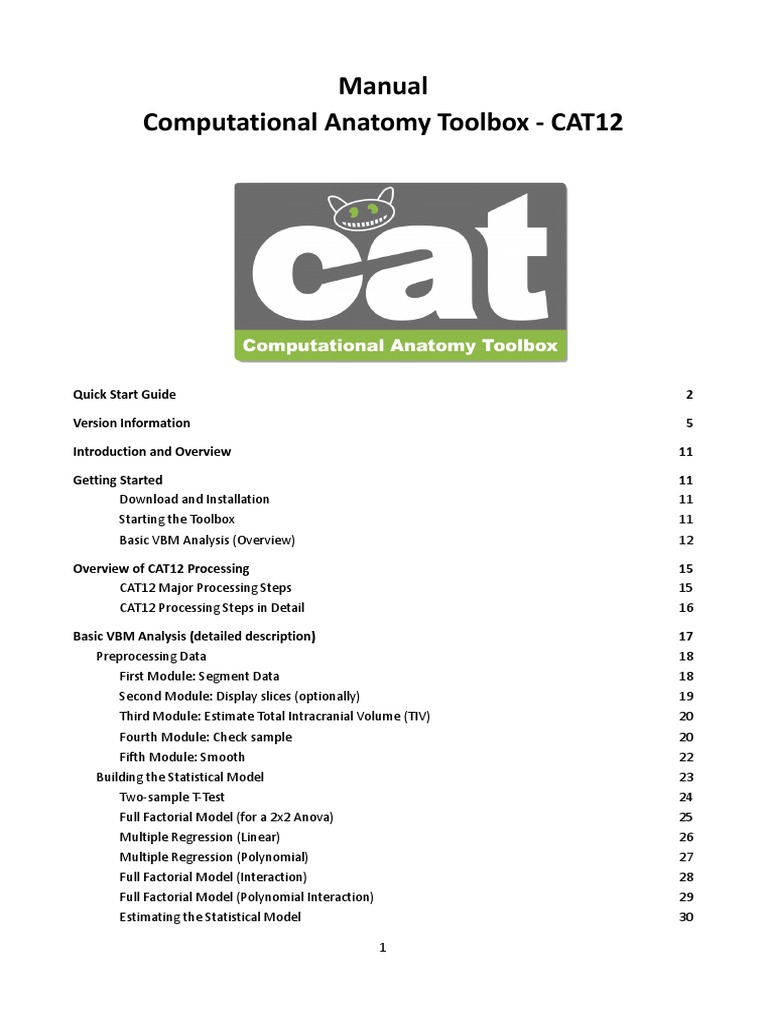CAT12 Manual (Volumetría) | PDF | Image Segmentation | Morphometrics