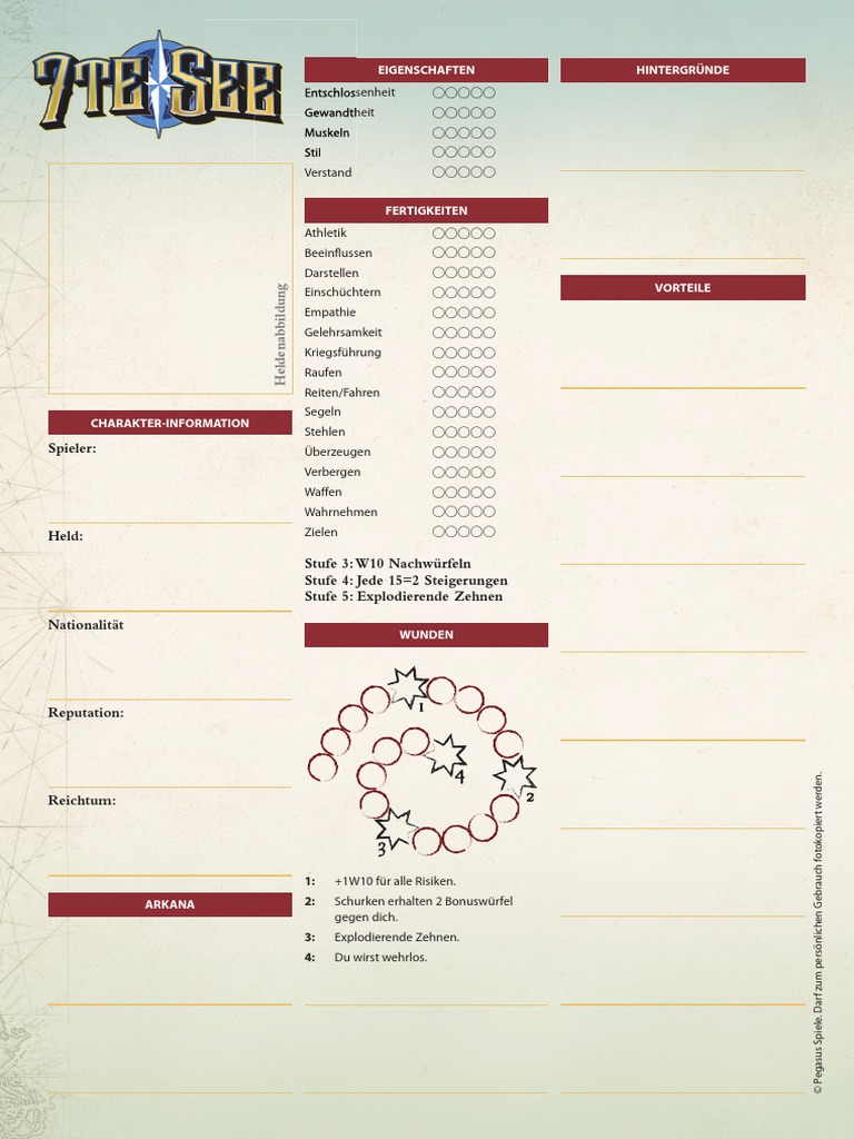 7te See Charakterbogen | PDF
