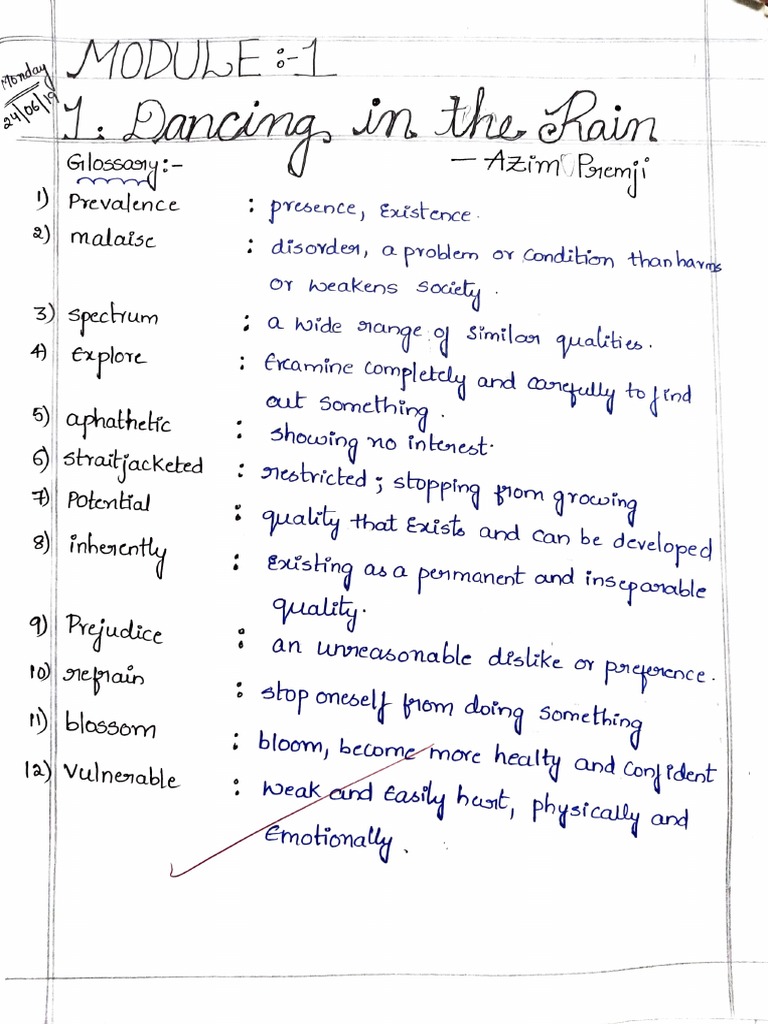 Dancing in The Rain Notes | PDF