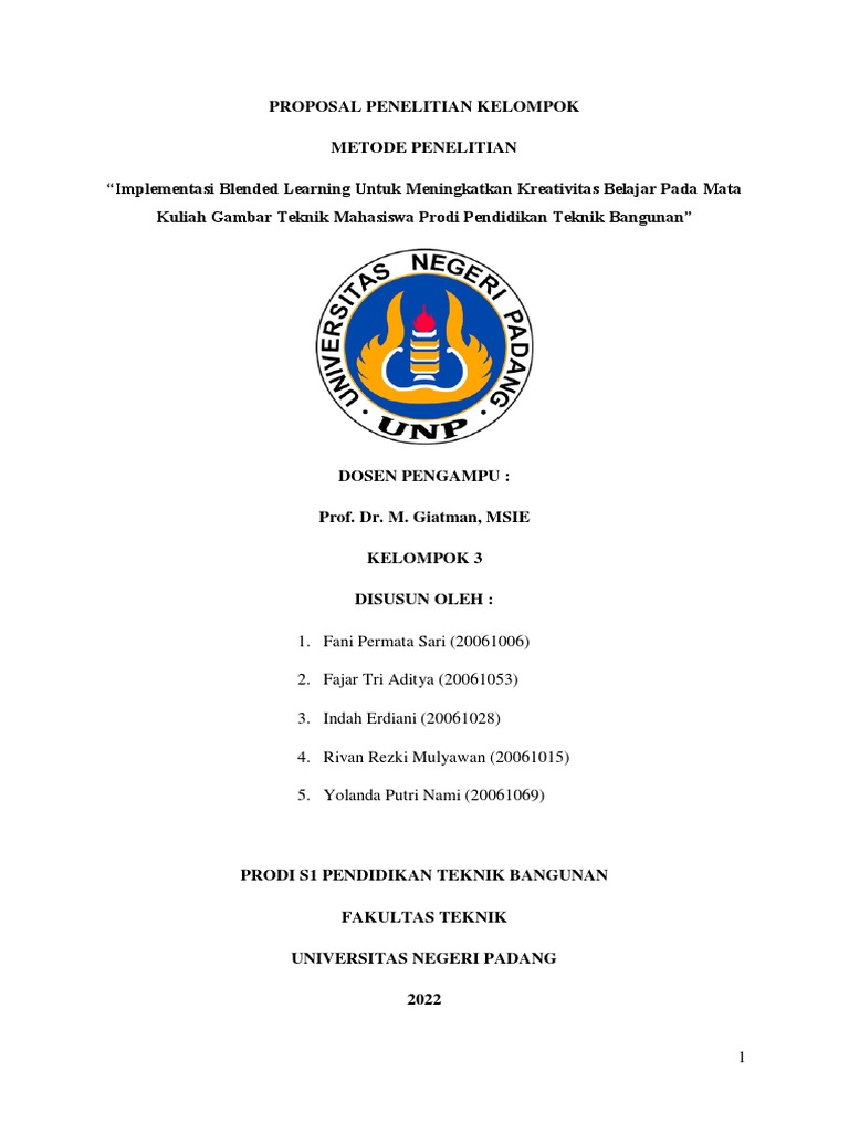 Proposal Kelompok 3 Metode Penelitian | PDF