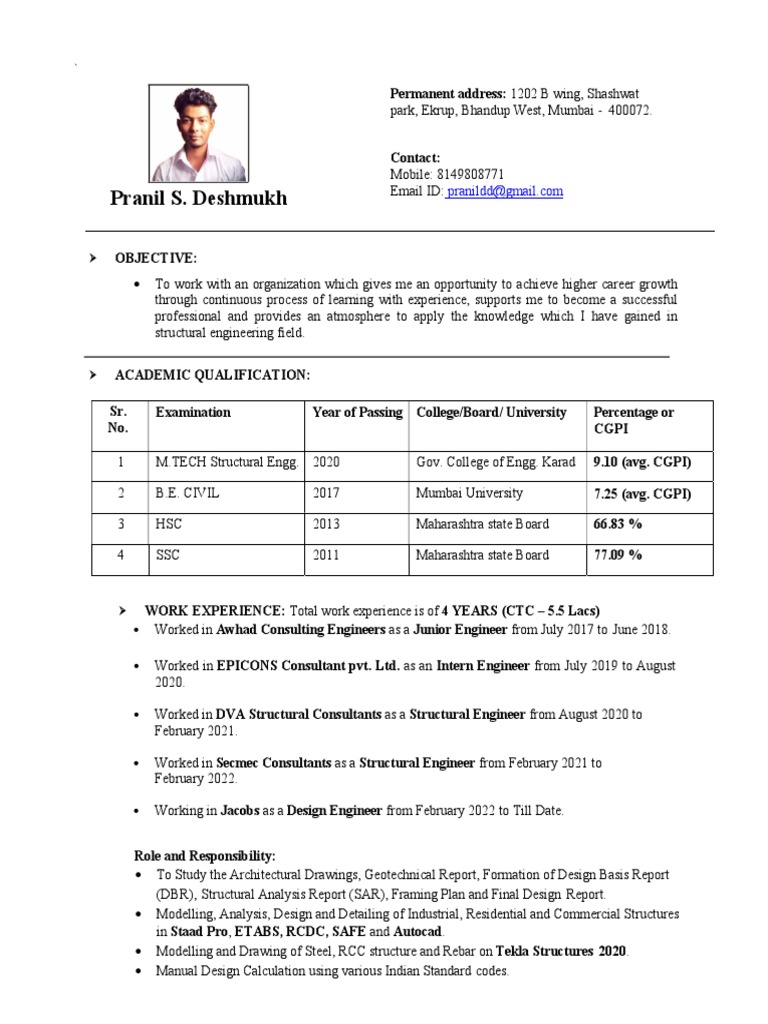 Pranil Deshmukh Resume | PDF | Engineering | Economic Sectors