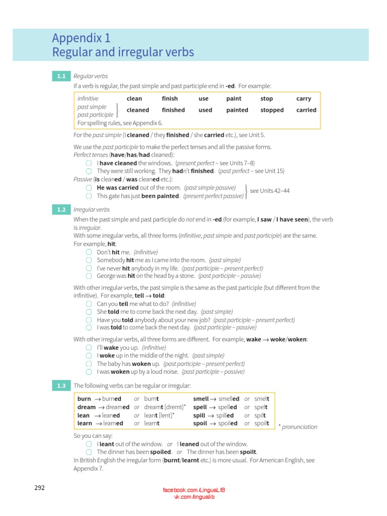 Regular and Irregular Verbs | PDF | Verb | Language Mechanics