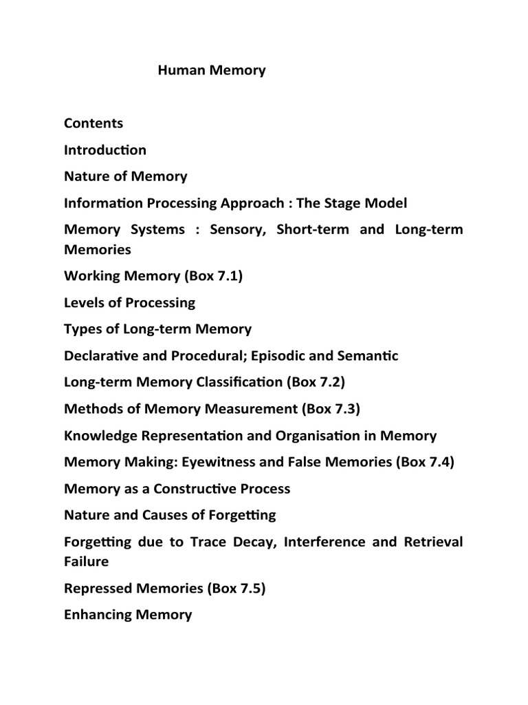 Human Memory | PDF | Memory | Neuroscience