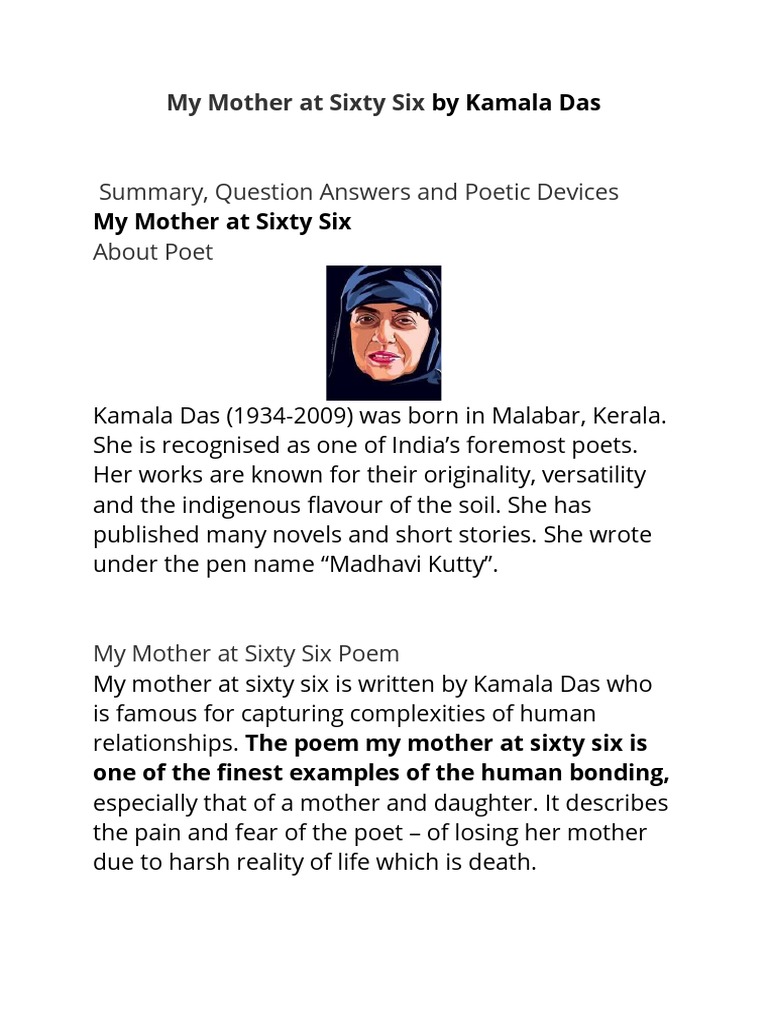 Analysis of "My Mother at Sixty-Six" | PDF | Poetry