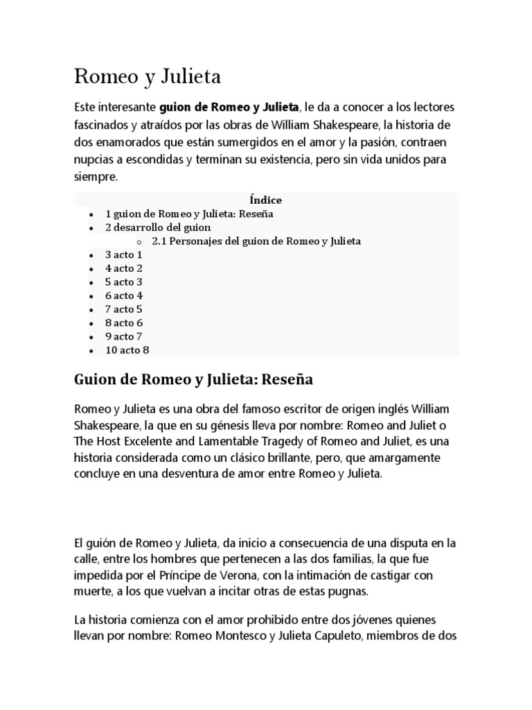 Romeo y Julieta | PDF | Romeo y Julieta | Tragedias de Shakespeare