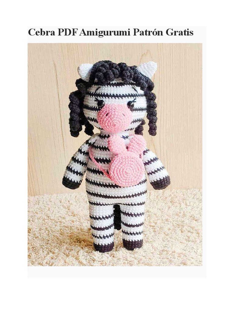 Cebra PDF Amigurumi Patron Gratis | PDF | Amigurumi | Tejer