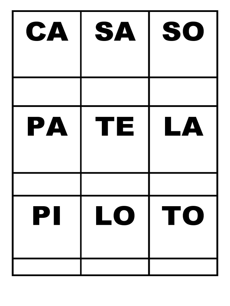 Silabas para Cartel Bolsillo Profe Gloria Camaño 16-10-2022 | PDF