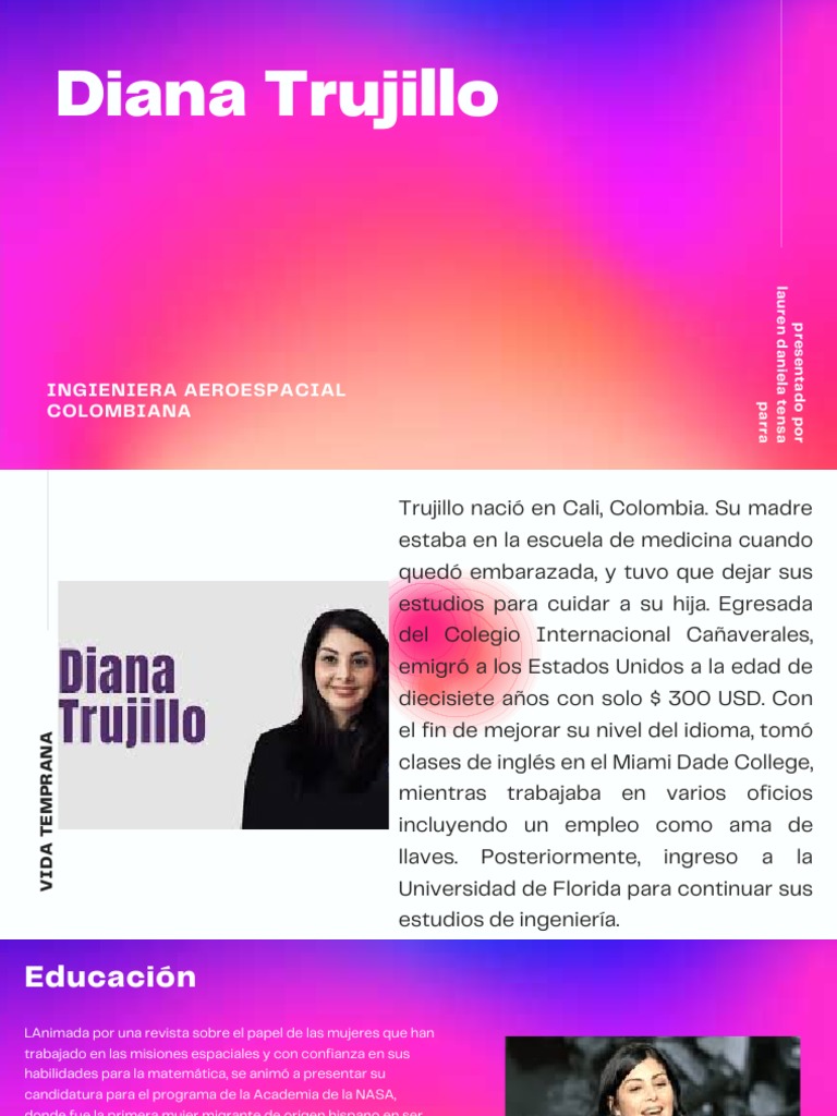 Biografía de Diana Trujillo, ingeniera NASA | PDF | Vuelo espacial ...