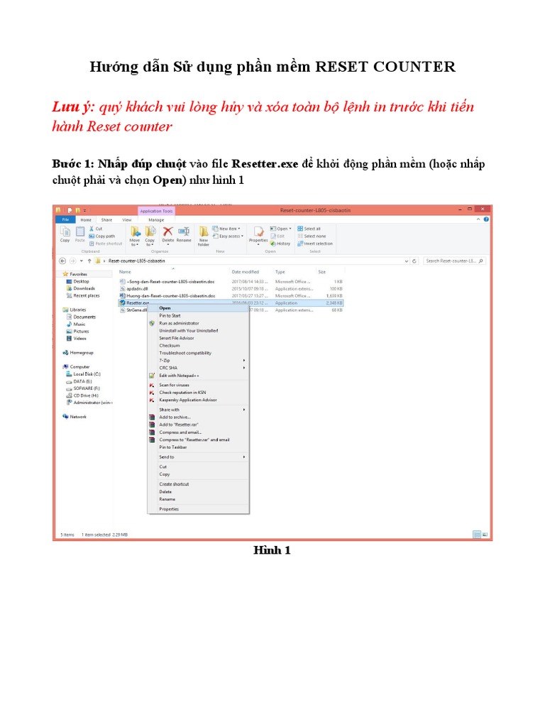 Huong Dan Reset Counter L805 Cisbaotin | PDF