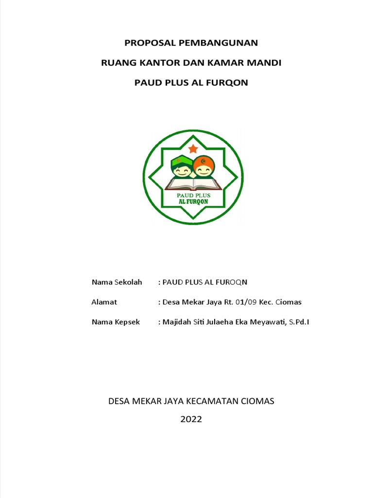 Proposal Pembangunan Ruang Guru PAUD | PDF